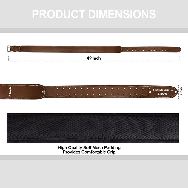3-Inch Tapered Padded Work Belt in Heavy Oiled Tanned Leather| 32-Inch