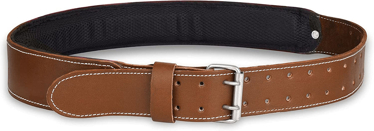 3-Inch Tapered Padded Work Belt in Heavy Oiled Tanned Leather| 32-Inch